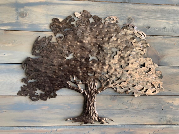 Metal Oak Tree Wall Hanging Metal Tree Art Hanging Tree | Etsy
