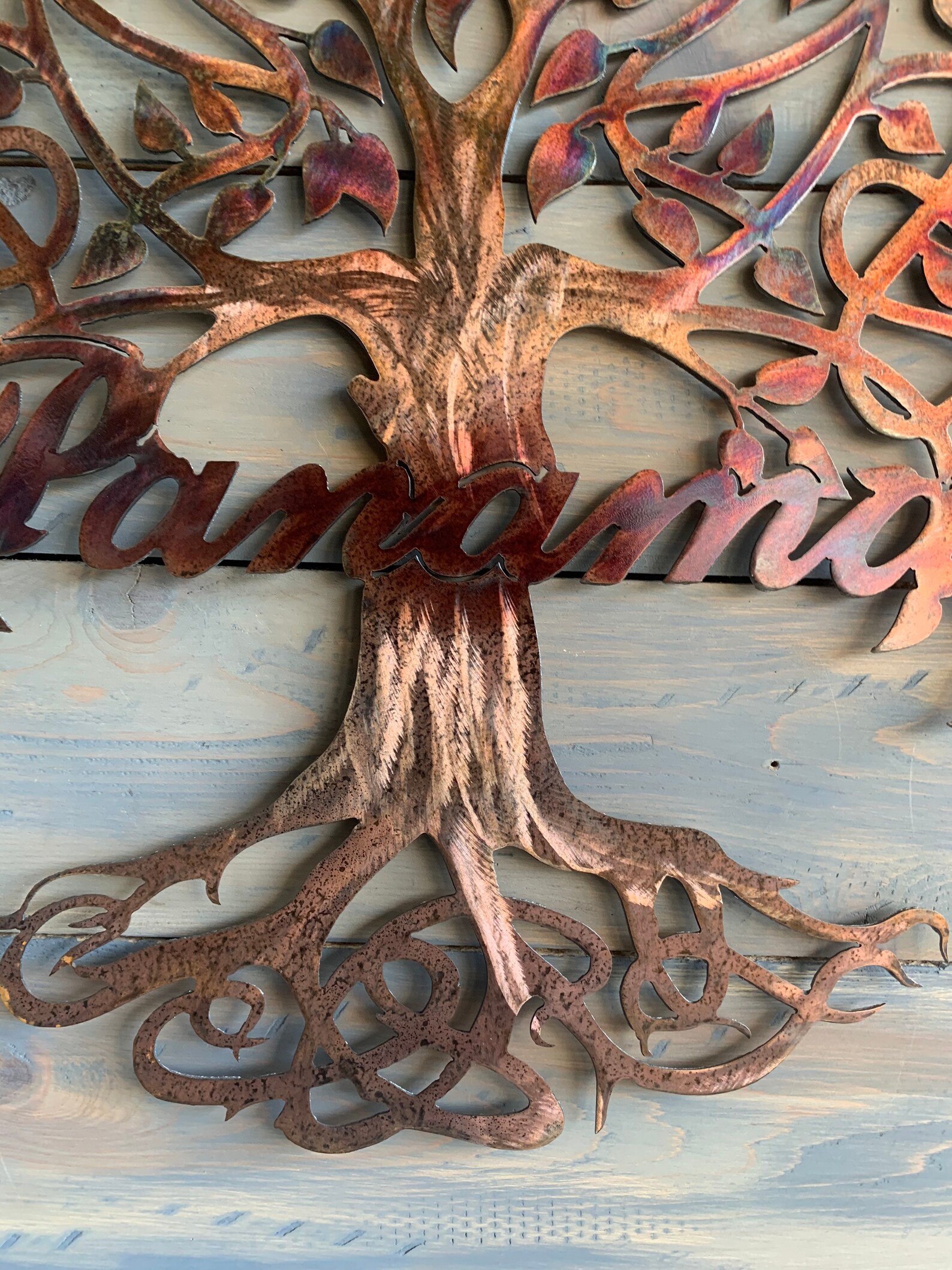 Metal Family Tree With Name Family Tree. Hanging Metal Wall - Etsy