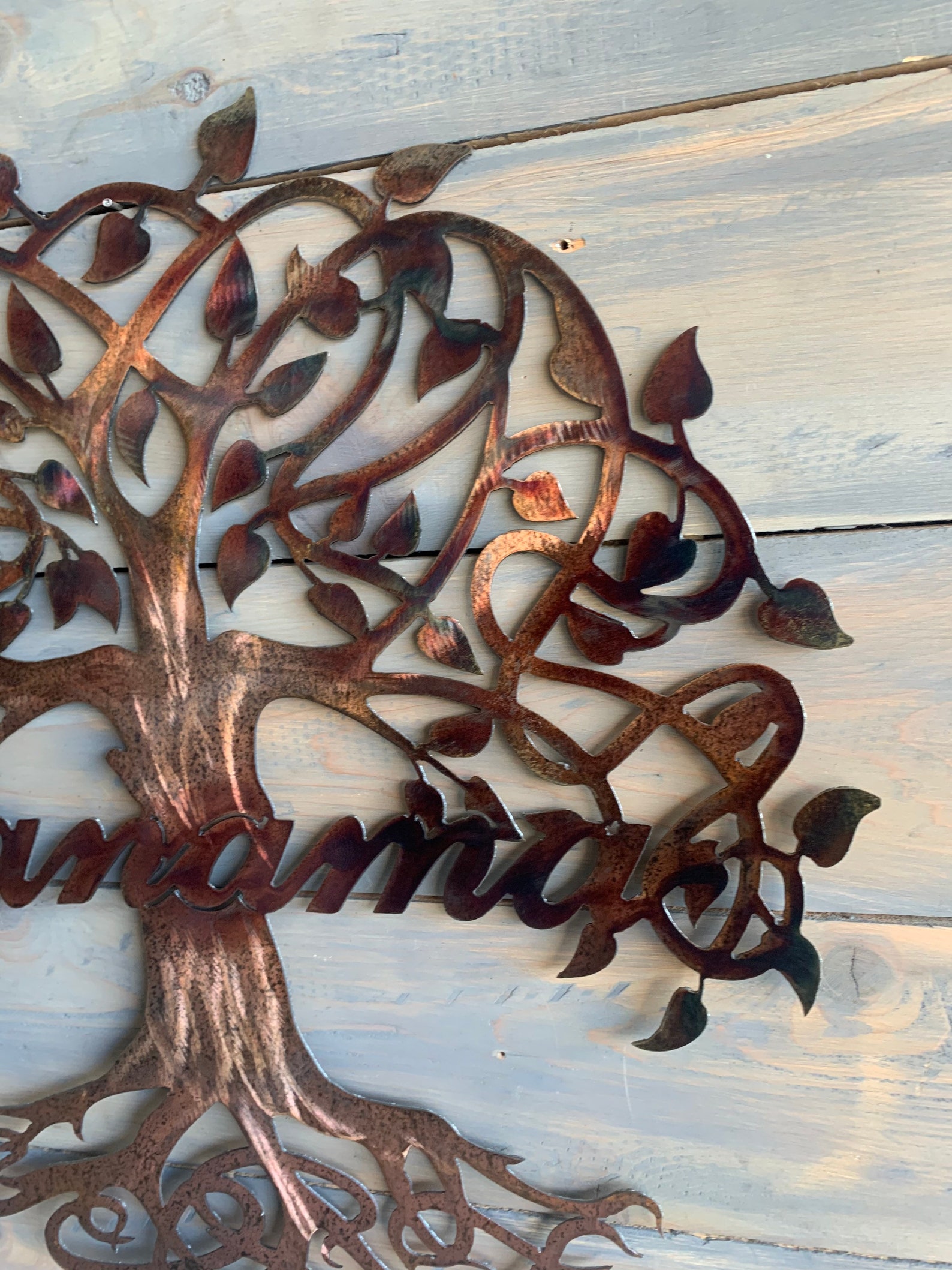 Metal Family Tree With Name Family Tree. Hanging Metal Wall - Etsy