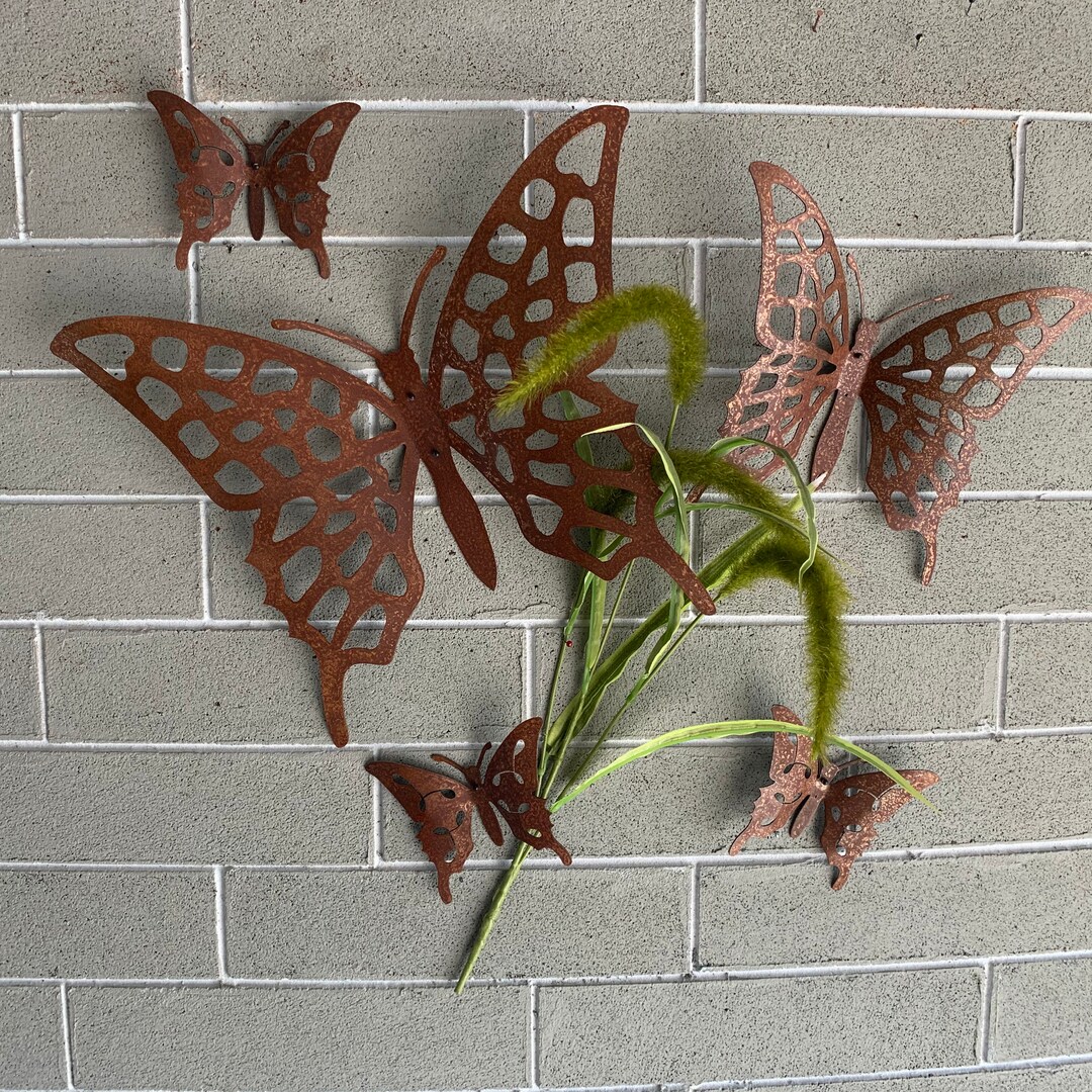 Rustic Metal Butterflies - Butterflies - Home Decor - Wall Hanging ...