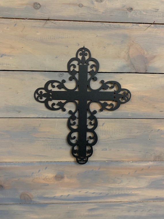 Metal Wall Cross Religious Metal Art | Etsy