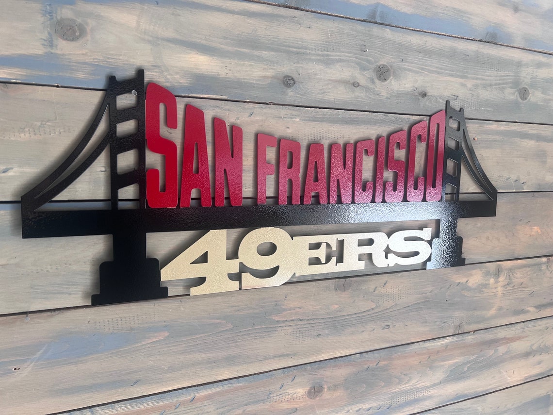 San Francisco 49ers Metal Art Sign, Football Decor - Etsy