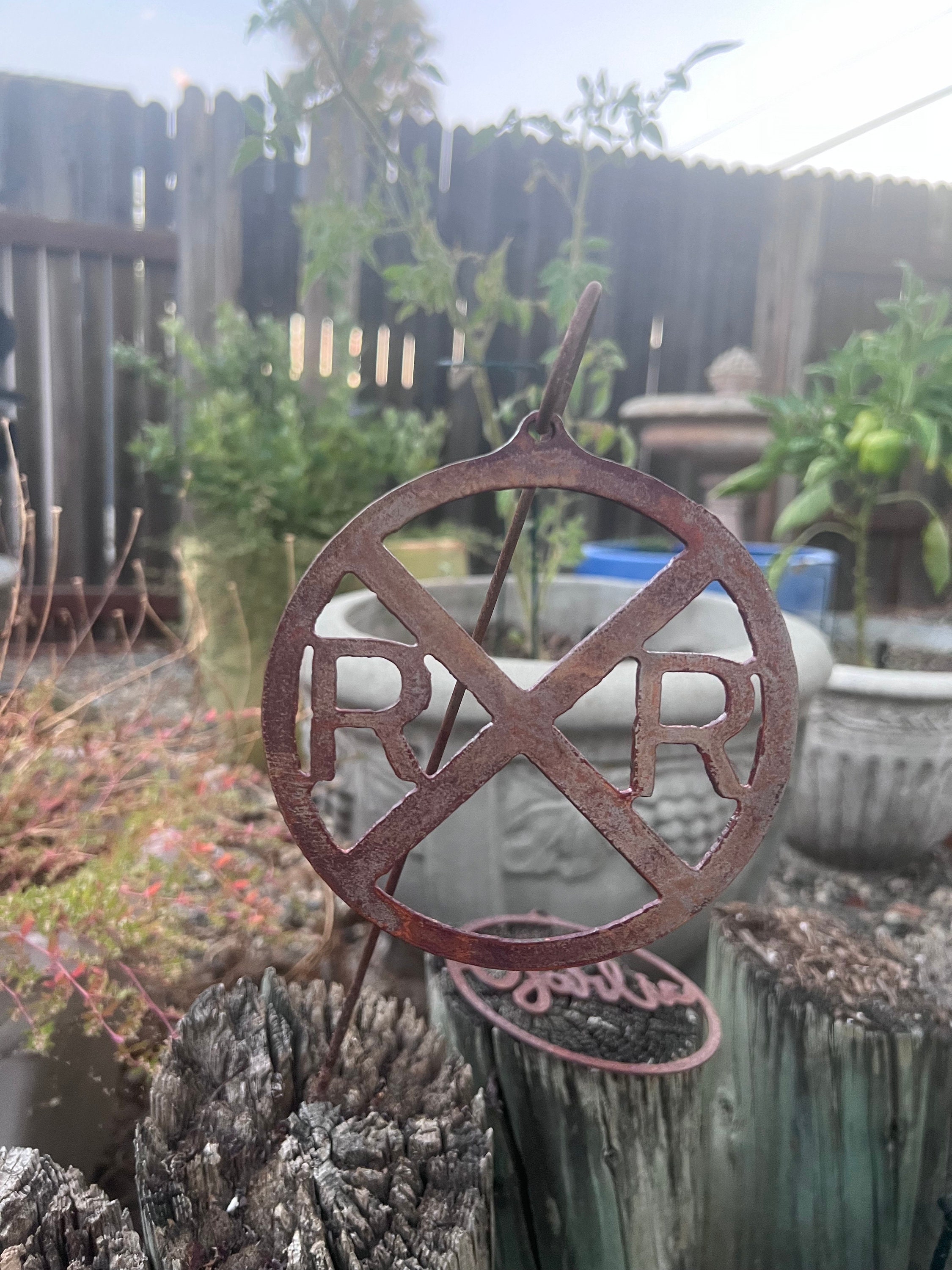 Rustic Metal Railroad Garden Art Decor, Train Decoration - Etsy