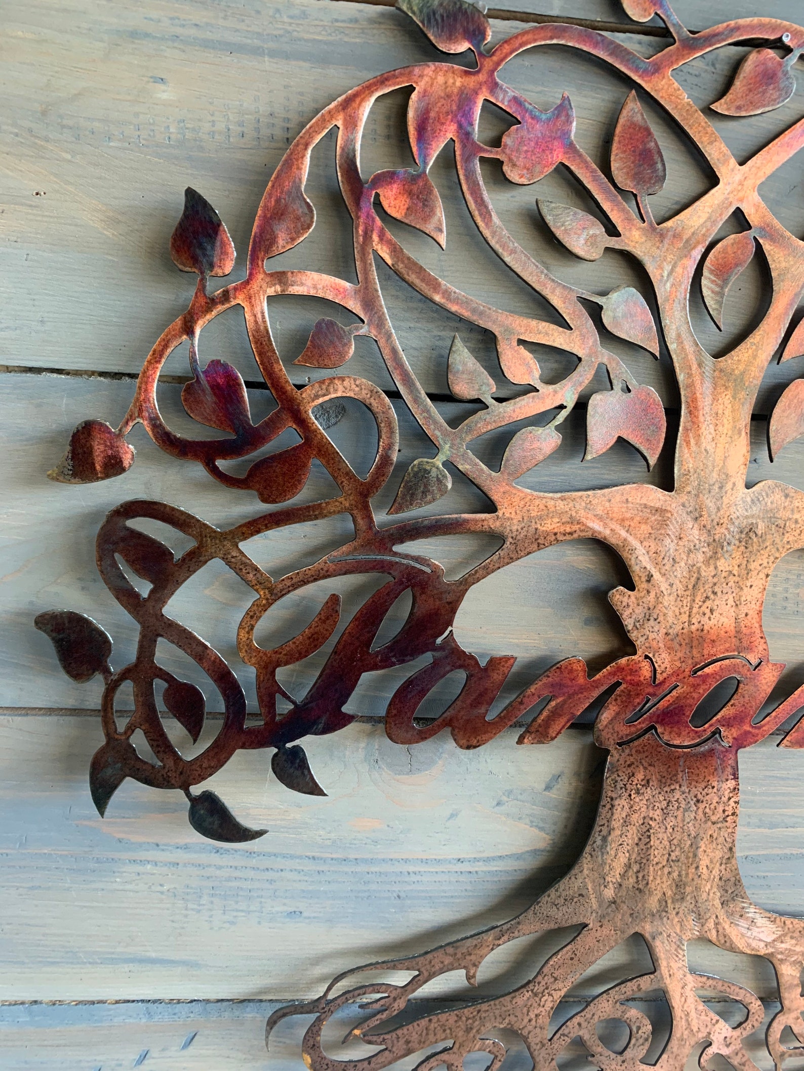 Metal Family Tree With Name Family Tree. Hanging Metal Wall - Etsy