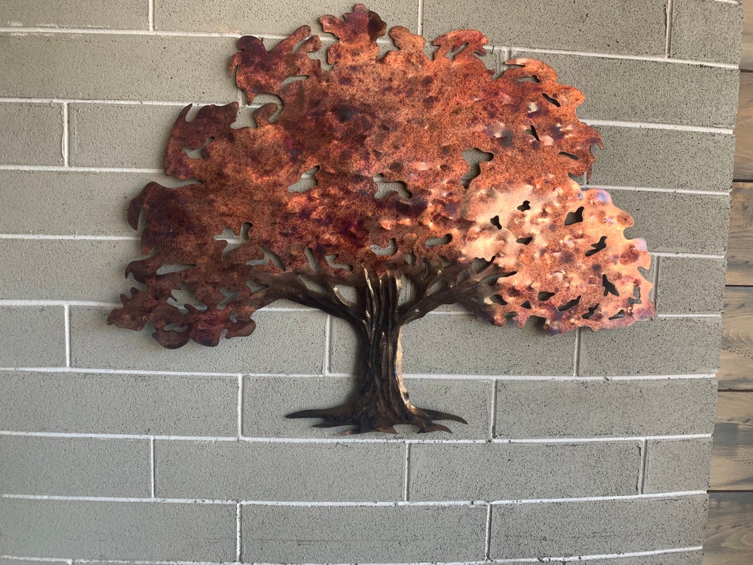 Metal Wall Oak Tree - Metal Tree Art - Hanging Tree Wall Art - Etsy