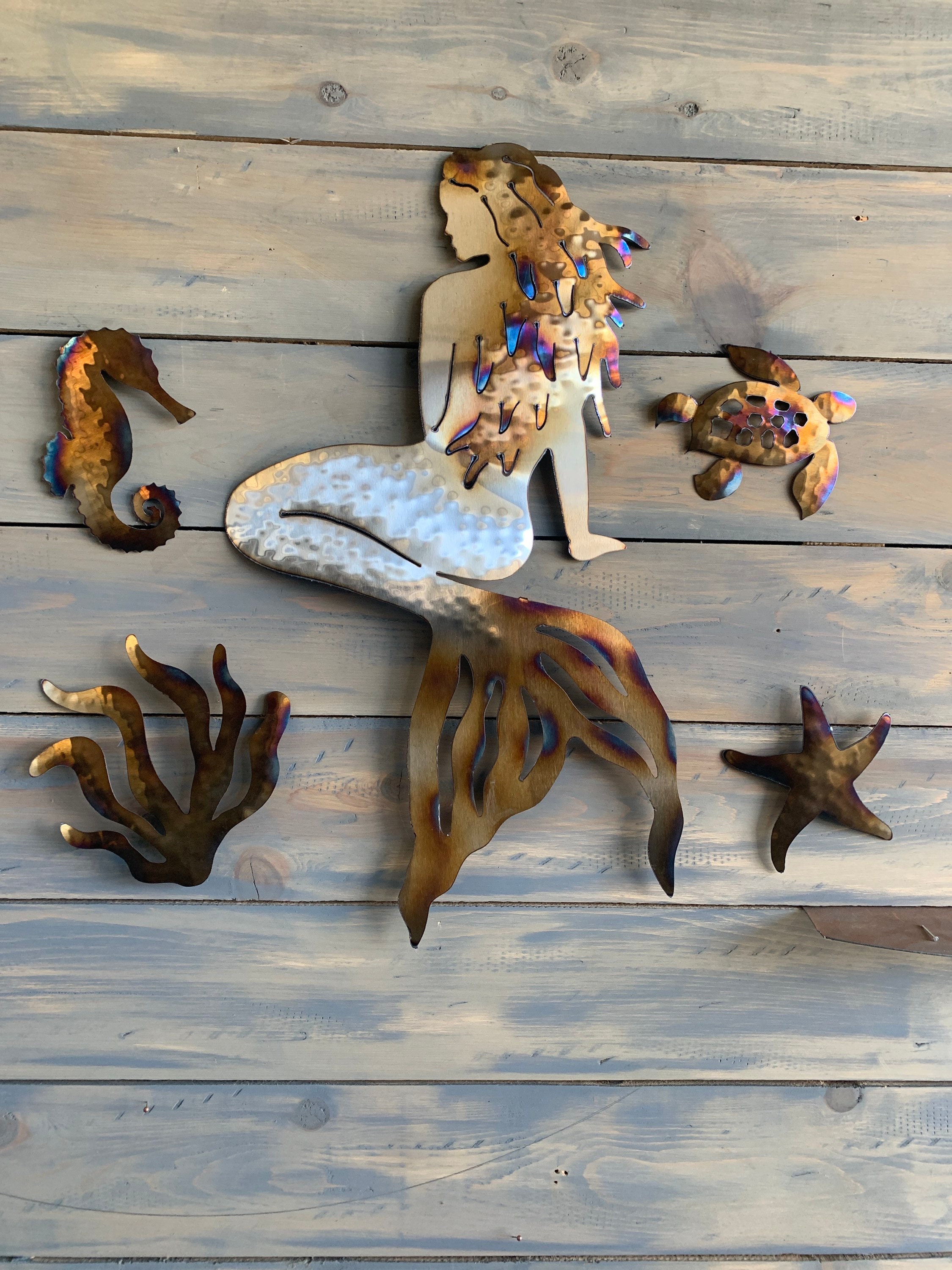 Sea Creatures and Mermaid Theme Stainless Steel Mermaid - Etsy