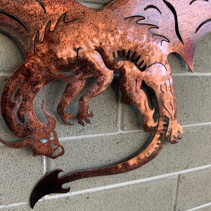 Steel Dragon Colorful Metal Art - - Etsy