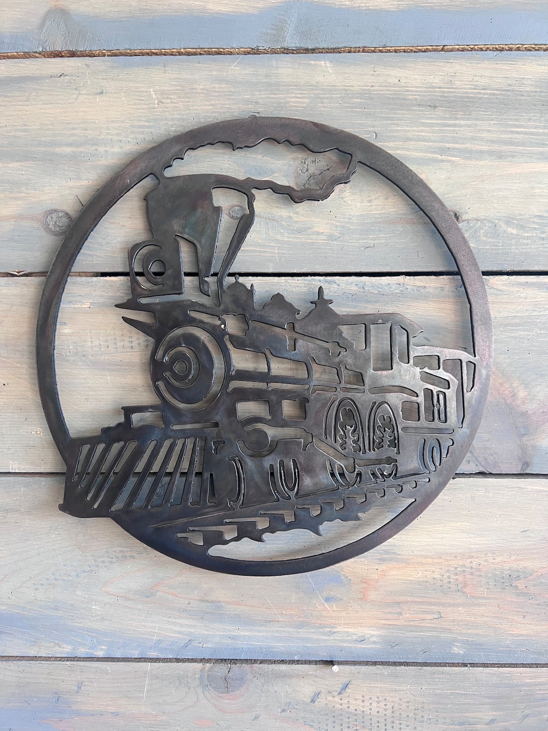 Metal Wall Train Art , Black Patina Train, Steel Wall Train , Home ...