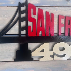 San Francisco 49ers Metal Art Sign, Football Decor - Etsy
