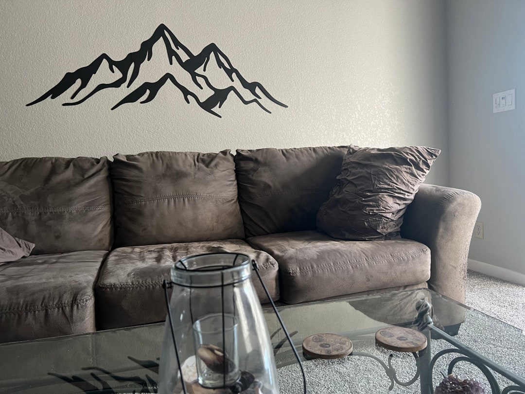 Metal Mountain Wall Display, Mountain Art , Living Room Decor ...