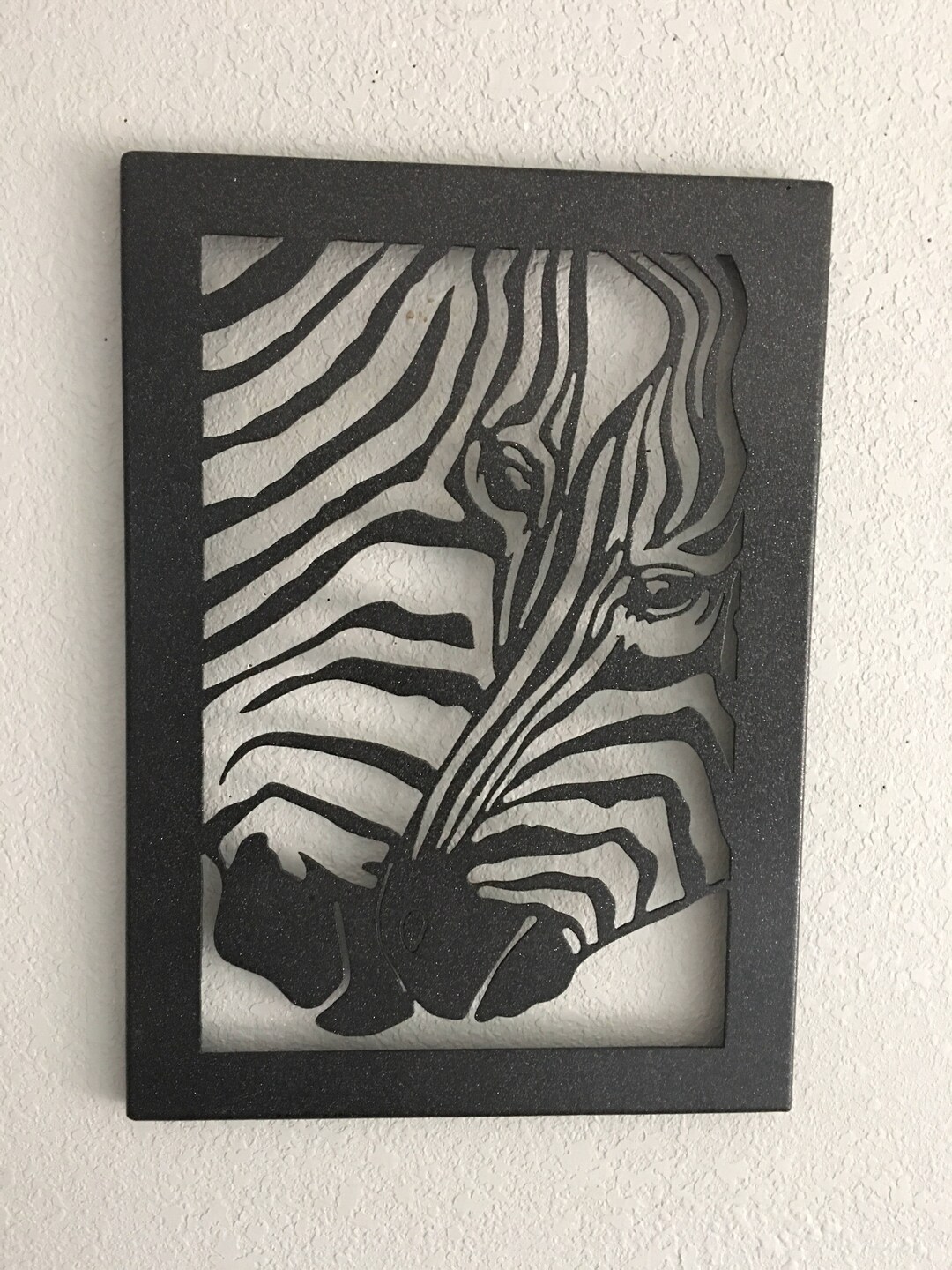 Textured Black Zebra Metal Wall Art – Home Decor (14” X 20” - Etsy