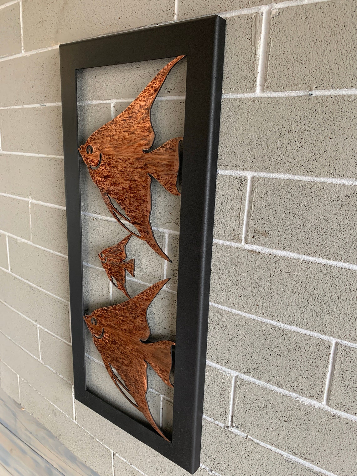 Metal Frame Fish 3 Fish in Frame Home Decoration Room - Etsy
