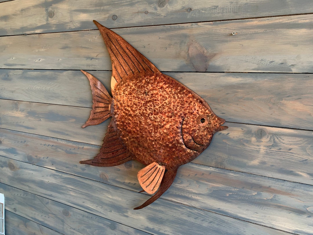 Metal Wall Angel Fish Home Decor Metal Wall Art - Etsy