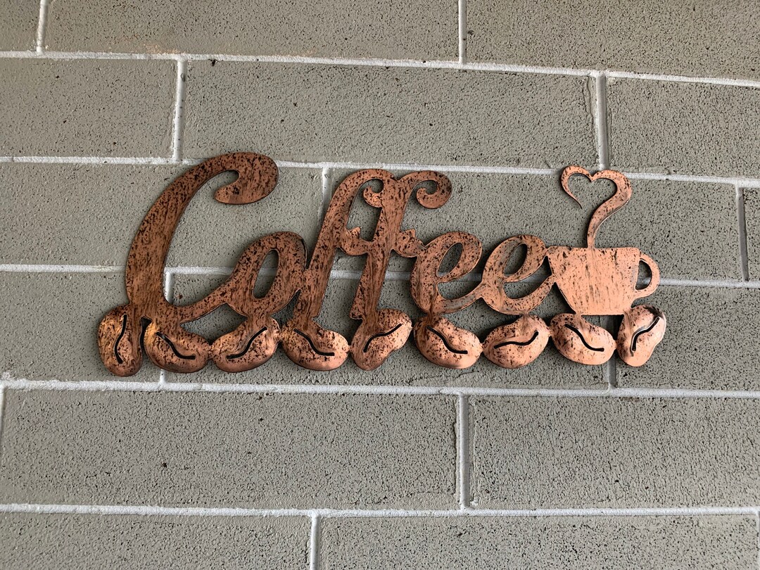 Metal Coffee Sign. Kitchen Art Metal Art. Hanging Metal Art - Etsy