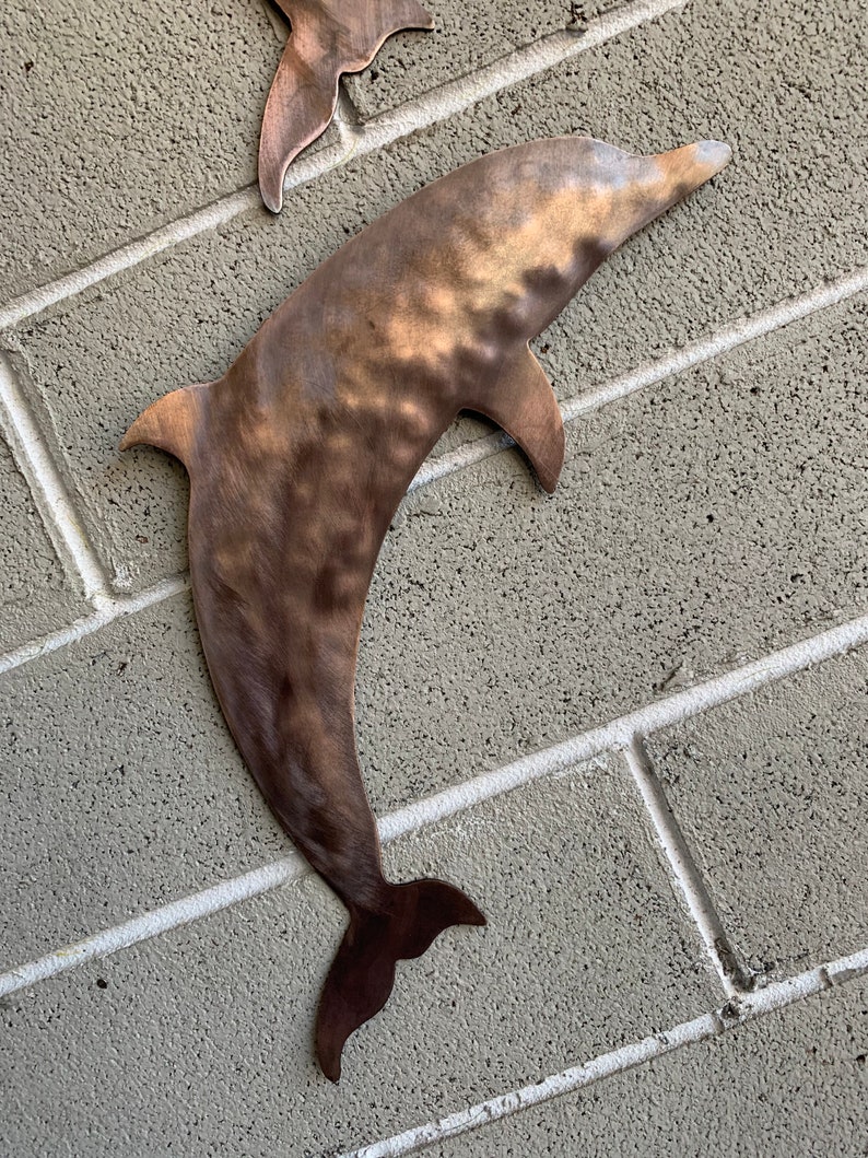 Metal Wall Dolphin Art 2 Piece Set - Etsy