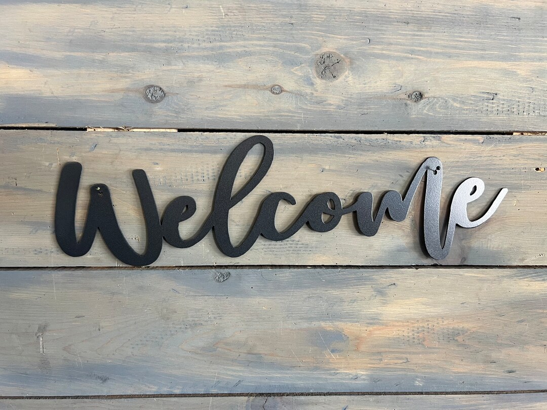 Metal Welcome Sign . Metal Wall Art Home Decoration, Hanging Welcome ...