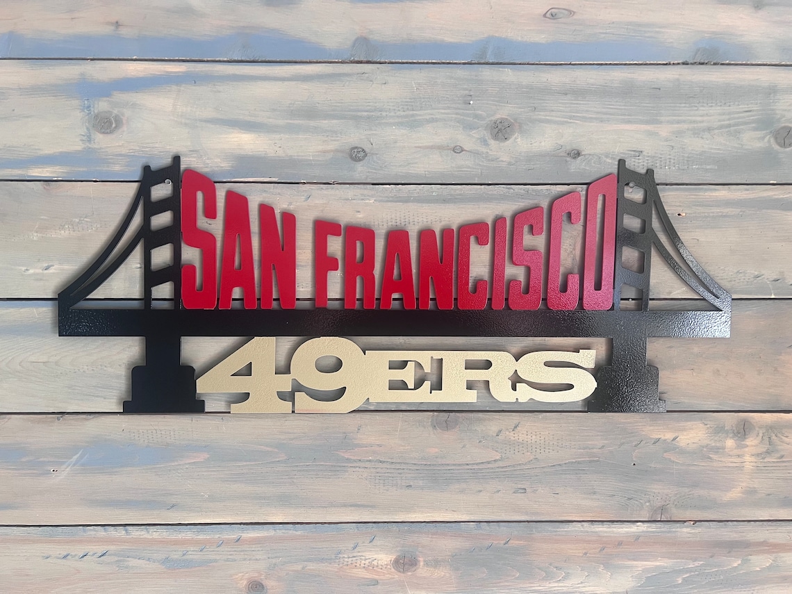 San Francisco 49ers Metal Art Sign, Football Decor - Etsy