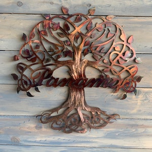 Metal Family Tree With Name Family Tree. Hanging Metal Wall Art - Etsy