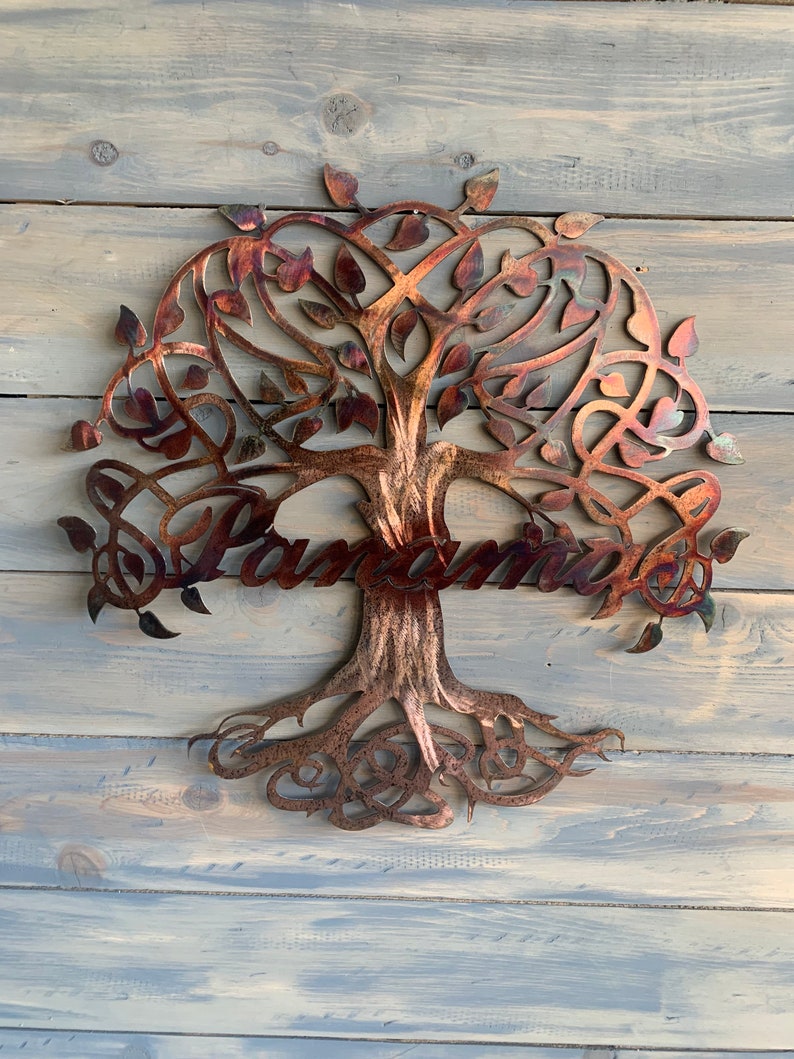 Metal Family Tree With Name Family Tree. Hanging Metal Wall - Etsy