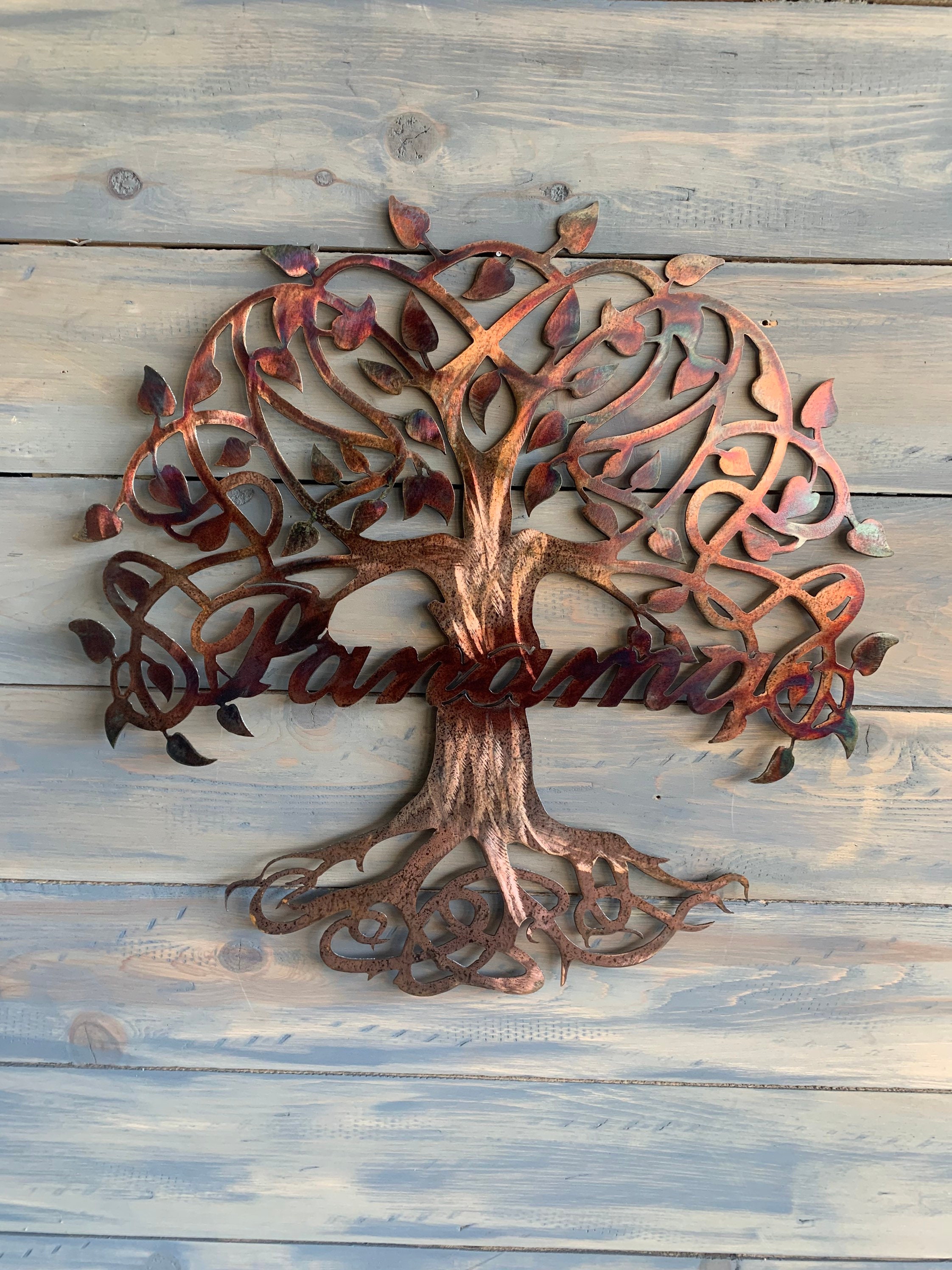 Metal Family Tree With Name Family Tree. Hanging Metal Wall - Etsy
