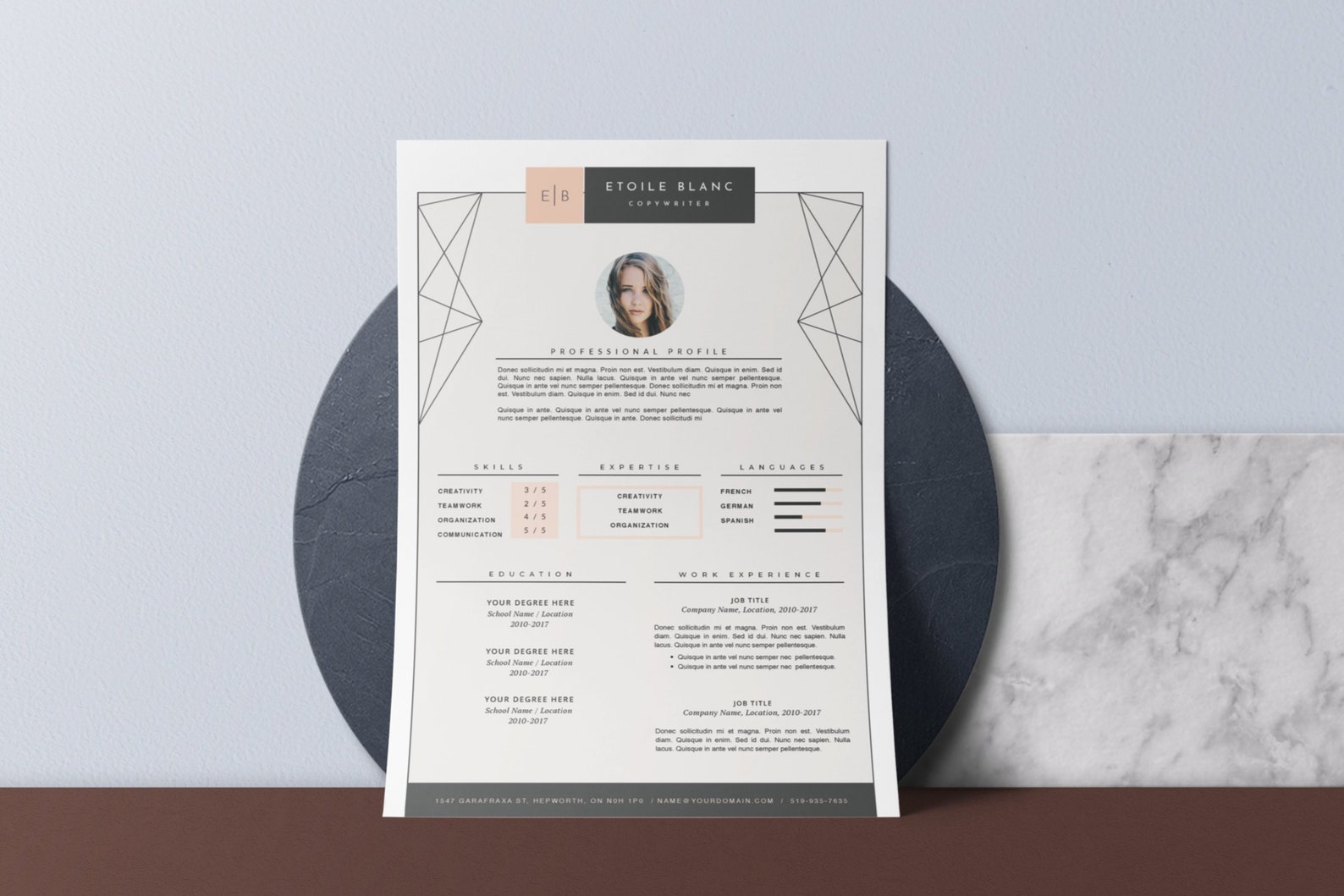 Unique Resume Design and Media Creative CV Template . Stylish | Etsy