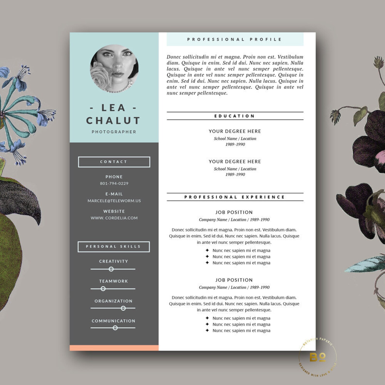Bold Resume Design Modern . Creative Resume Template for Word - Etsy