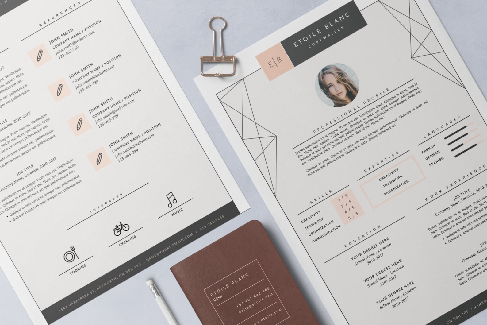 Unique Resume Design and Media Creative CV Template . Stylish | Etsy