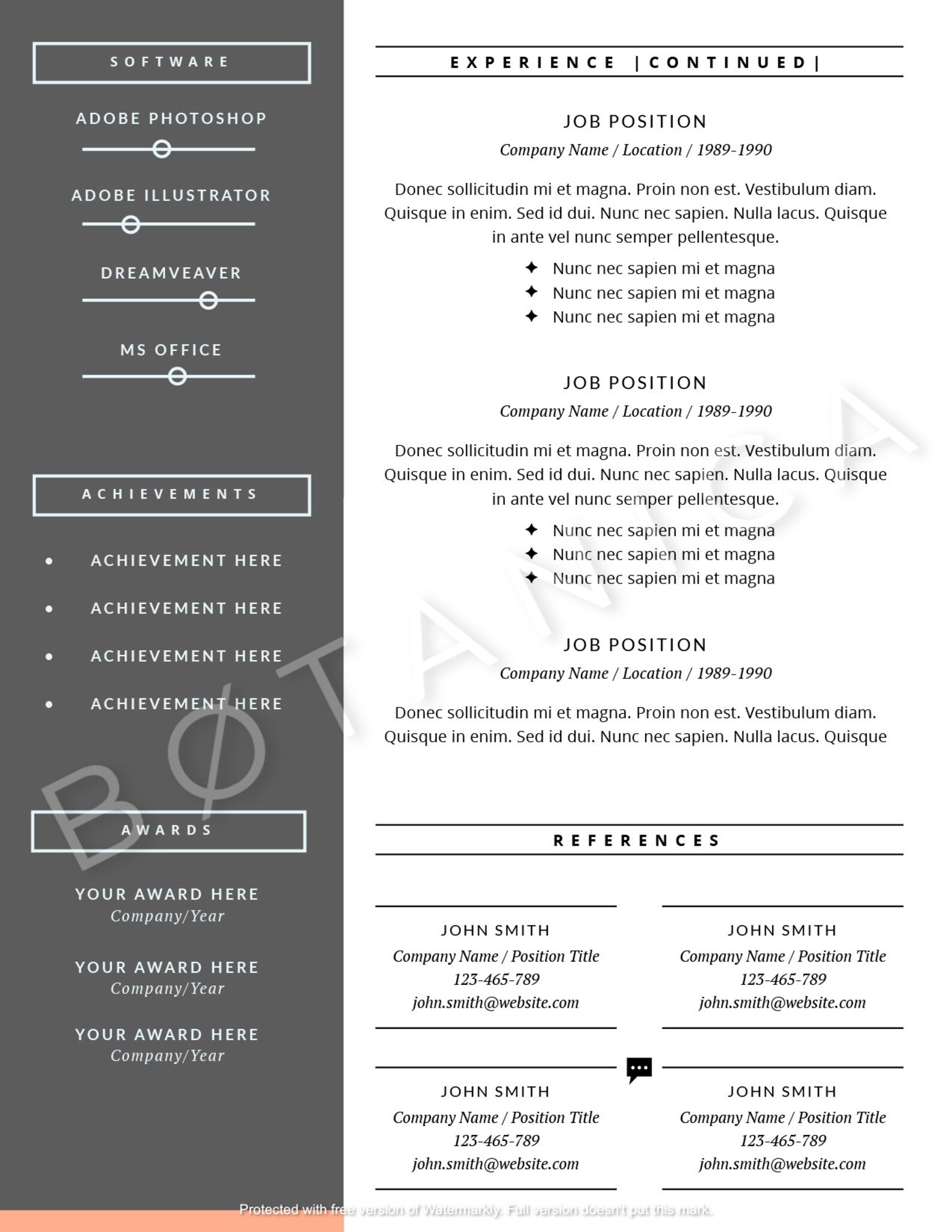 Bold Resume Design Modern . Creative Resume Template for Word - Etsy