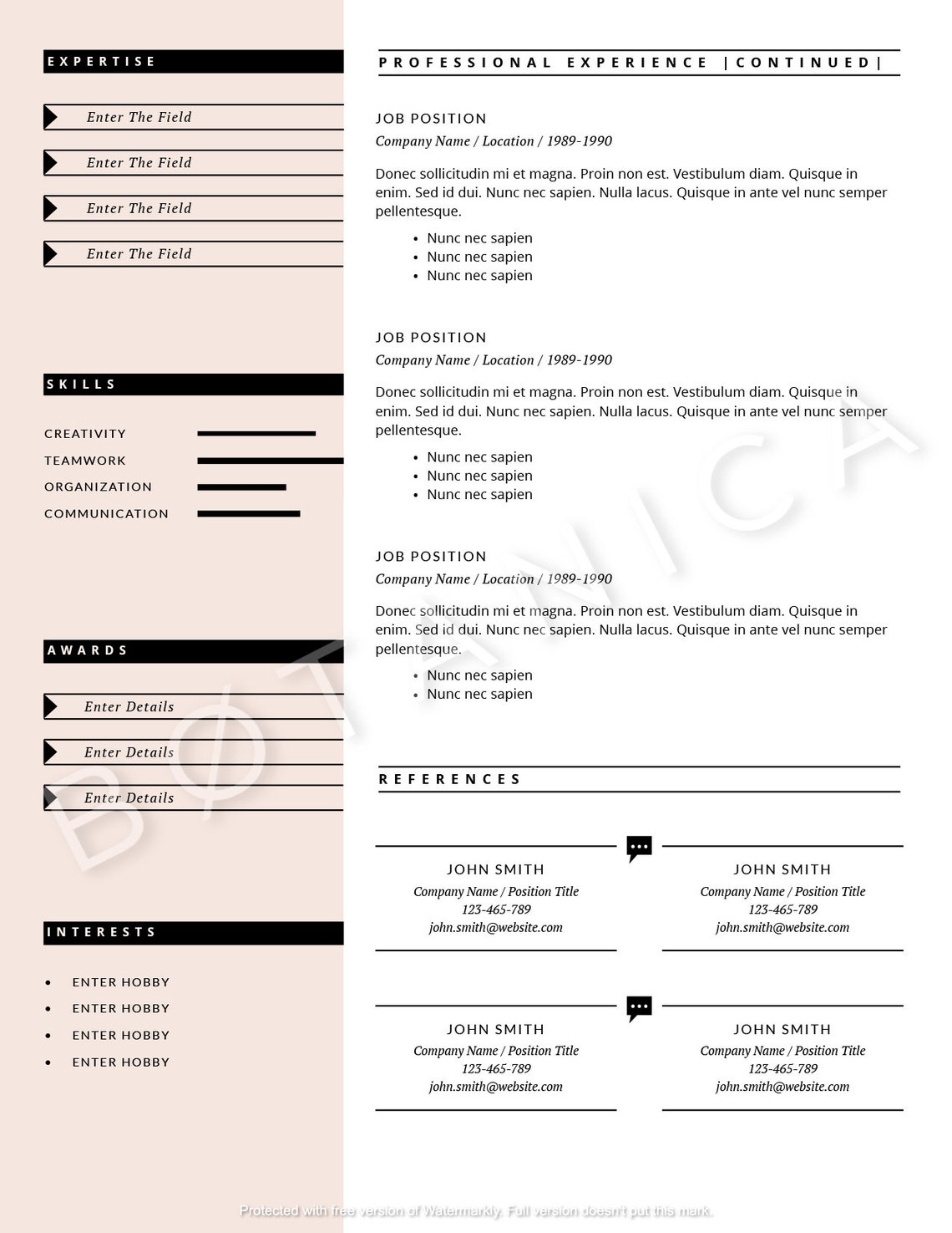 Feminine Resume Beauty Salon . Cosmetologist Resume Template Cover ...