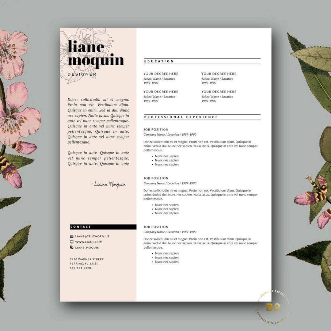 Feminine Resume Beauty Salon . Cosmetologist Resume Template Cover ...