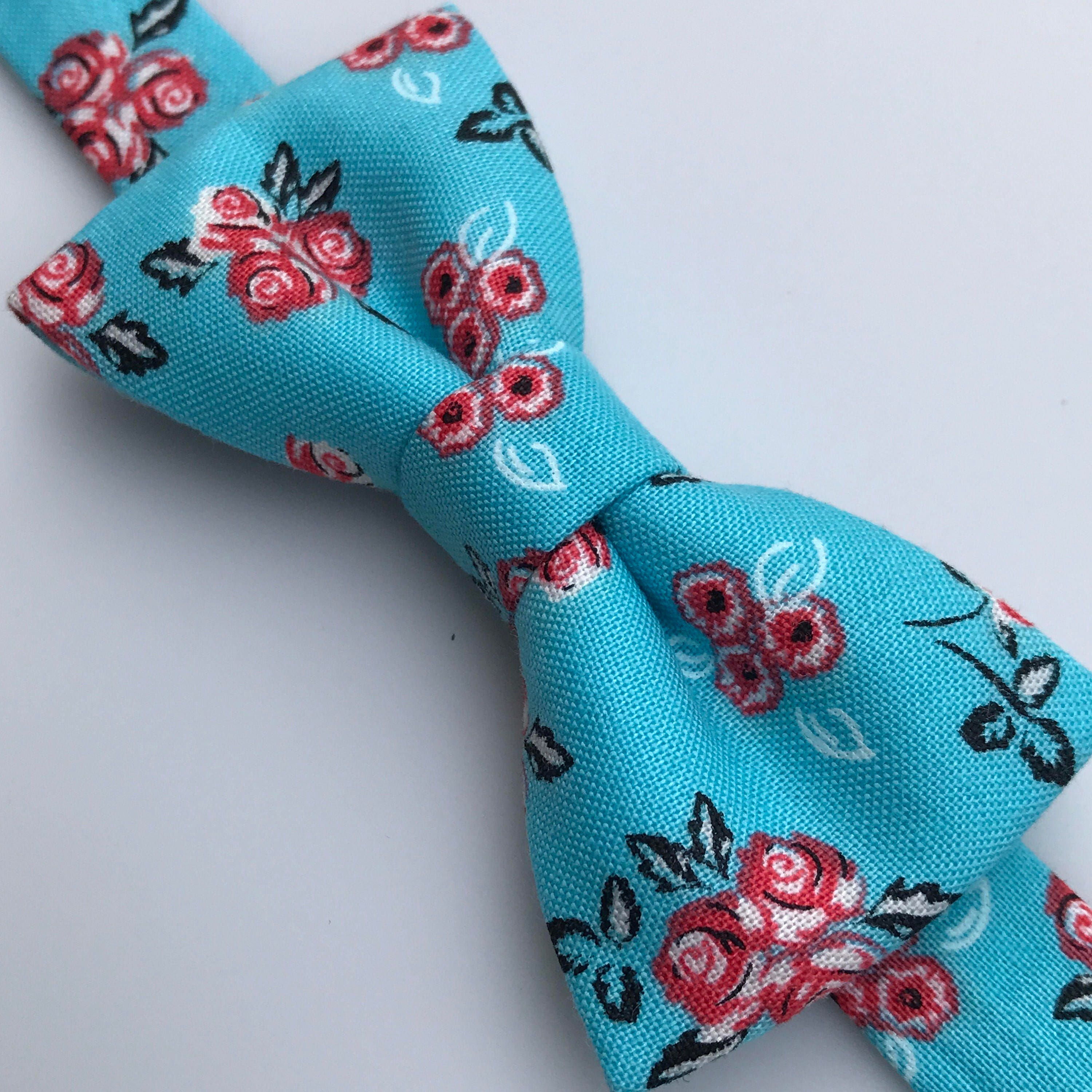 Ditsy floral on blue. Floral bow tie. Spring bow tie. Flower | Etsy