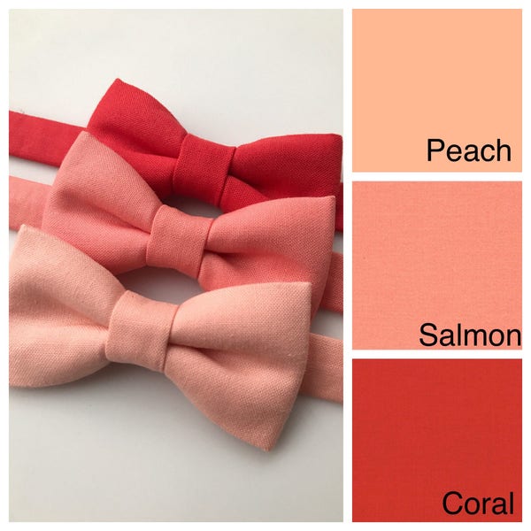 Coral Bow Tie - Etsy