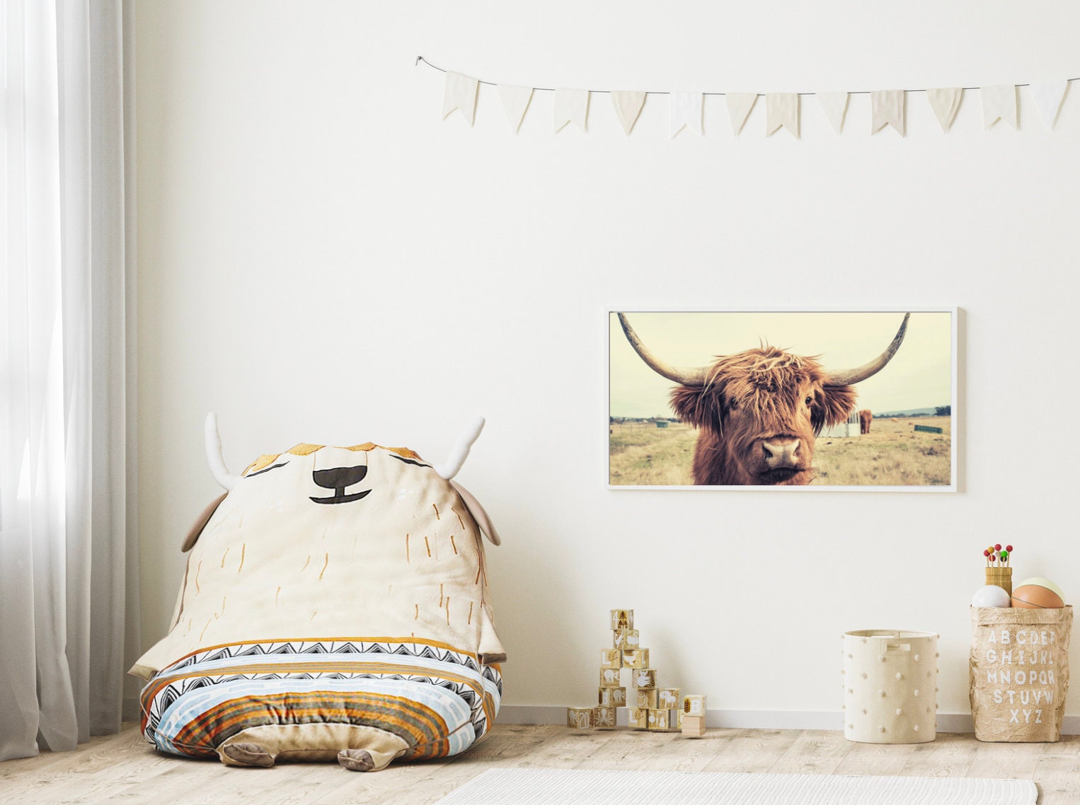 Highland Cow Horizontal Printable, Cow Decor, Cow Art, Diy Decor ...