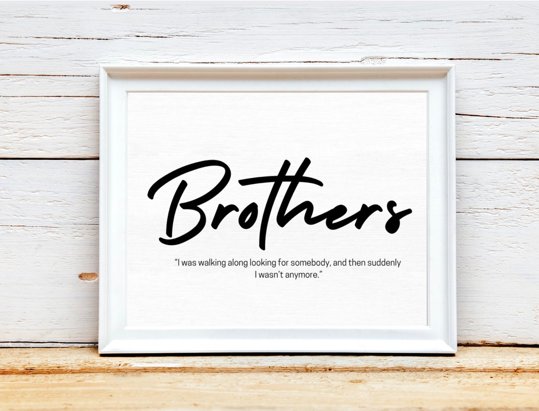 Brothers Farmhouse Printable, Brother Printable, Decor, Wall Art ...