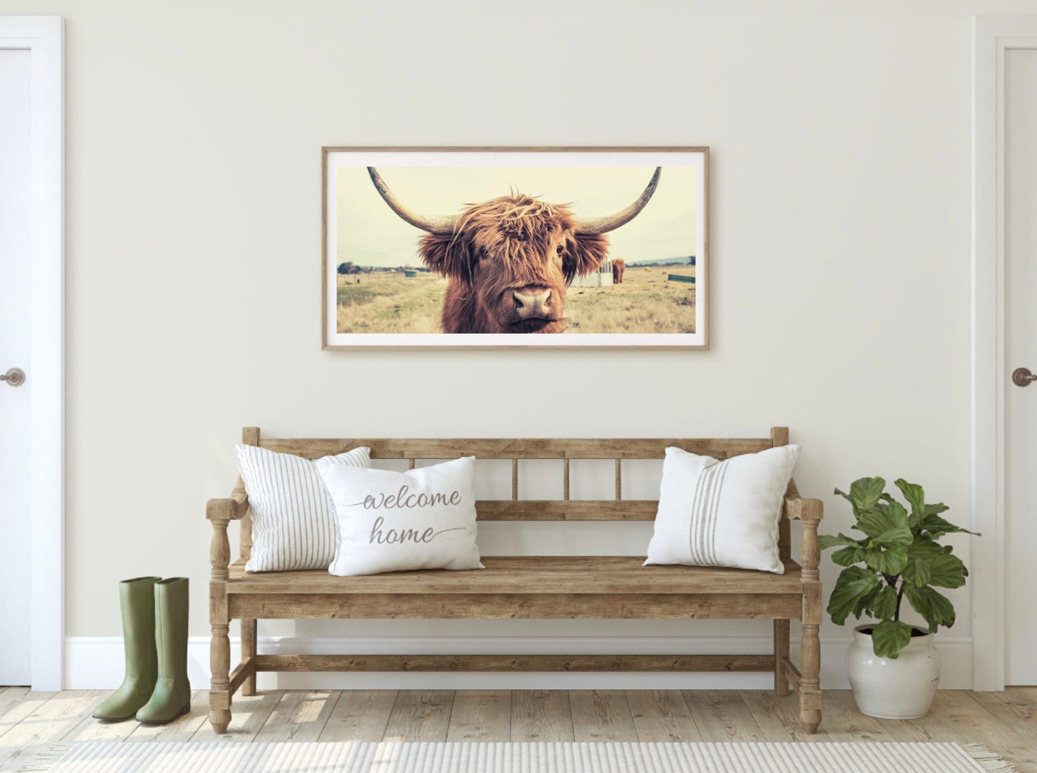 Highland Cow Horizontal Printable, Cow Decor, Cow Art, Diy Decor ...