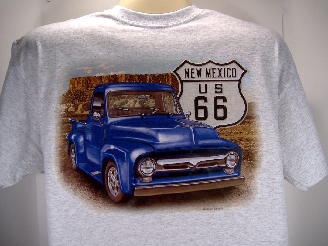 Ford F100 Pickup '53-'56 Classic Hot Rod Rat Rod Route 66 T-shirt 100% ...