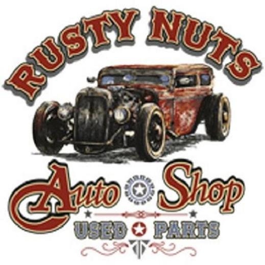 Rusty Nuts Work Shirt Auto Shop Garage Hot Rod Rat Rod Short Sleeve ...