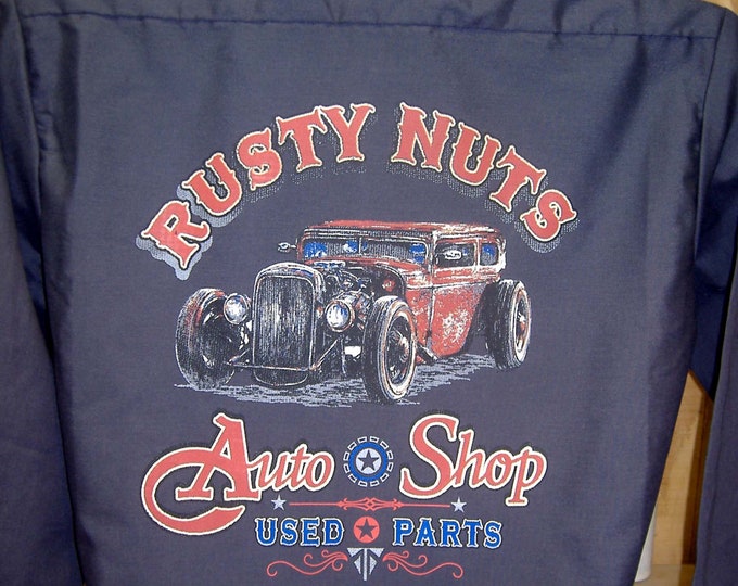 Rusty Nuts Work Shirt Auto Shop Garage Hot Rod Rat Rod Short - Etsy