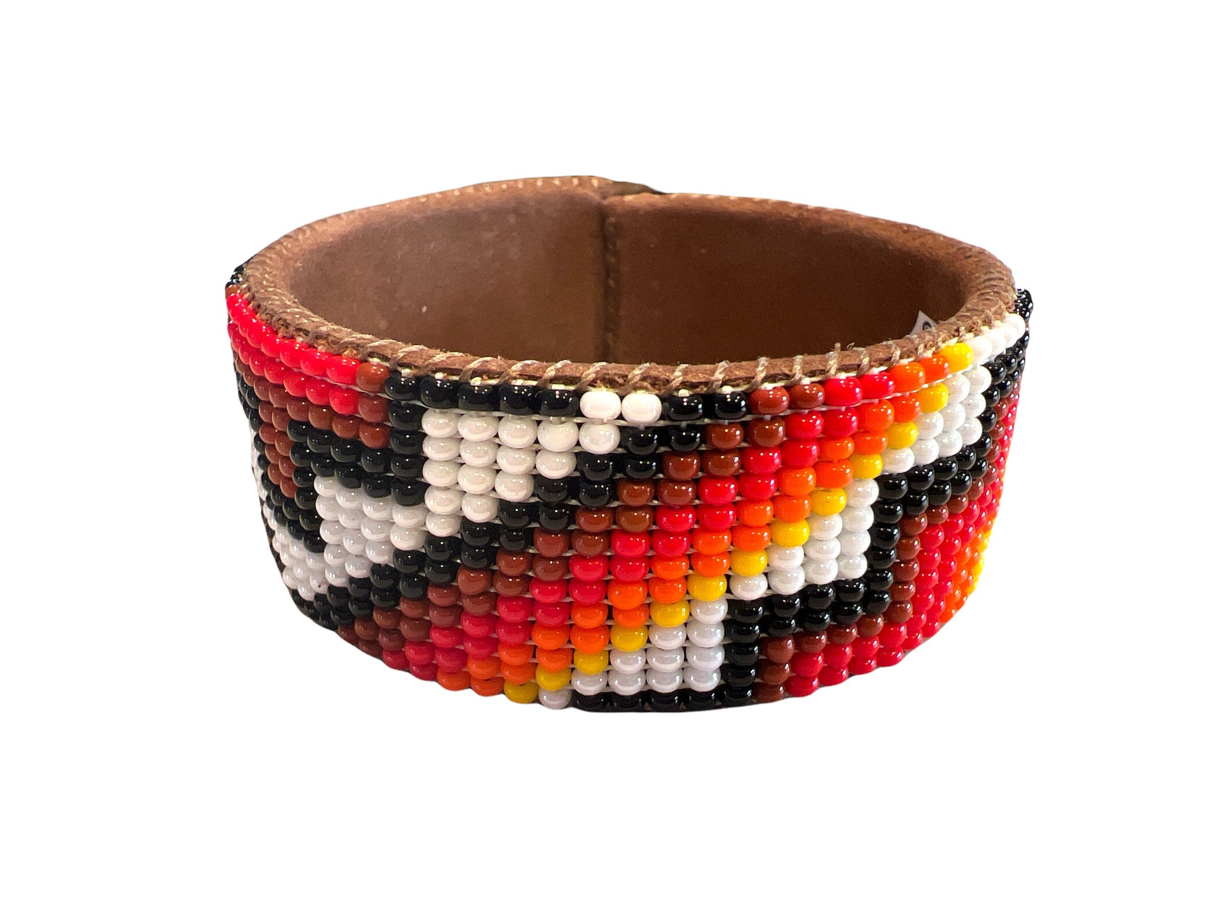 Leather Beaded Cuff Native American Style 13 Row - Etsy