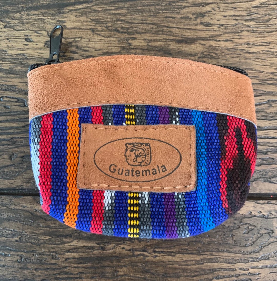 Leather/cotton Handmade Guatemalan Coin Purse - Etsy