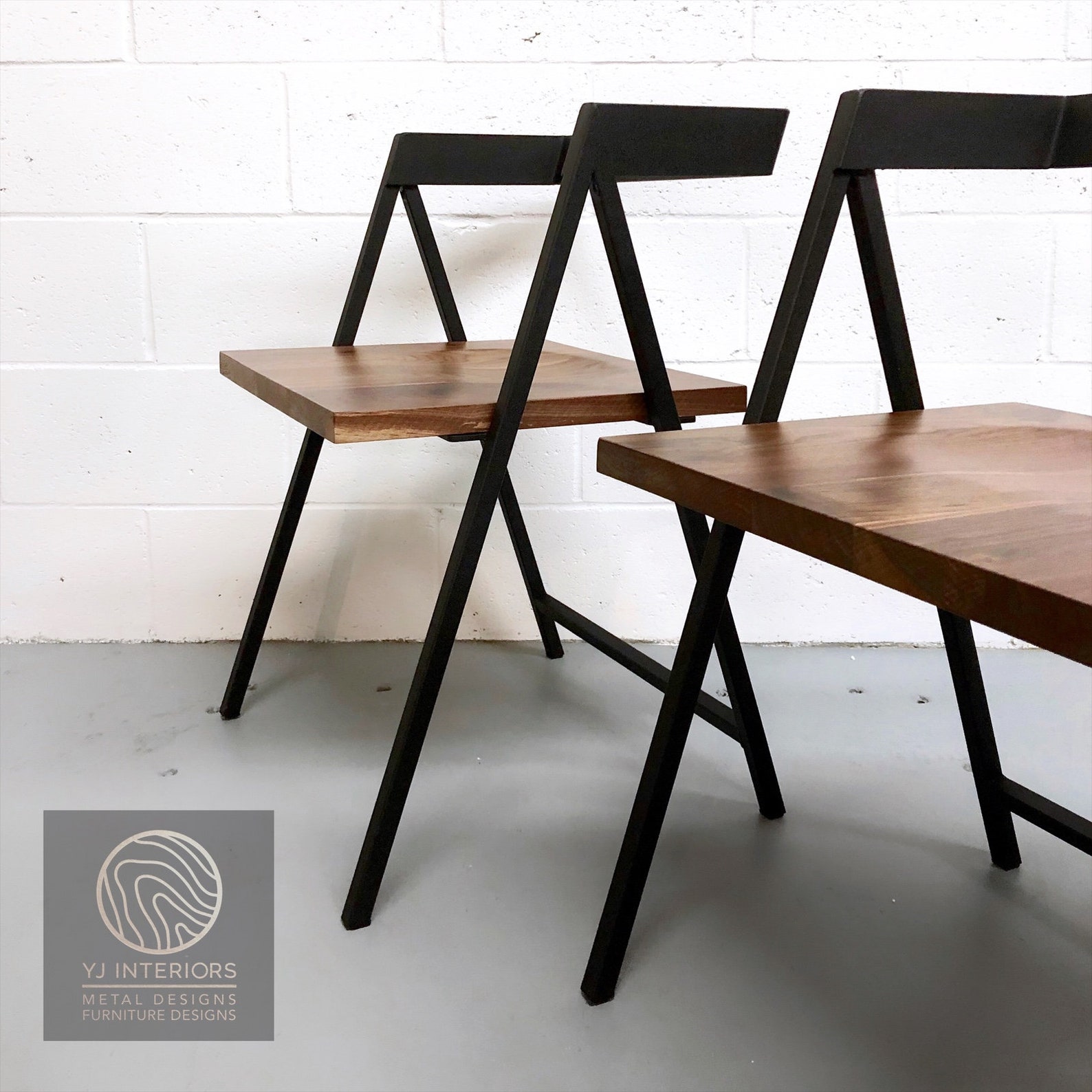 Handcrafted Wood and Metal Dining Dine Chair (model Name: Walker) - Etsy