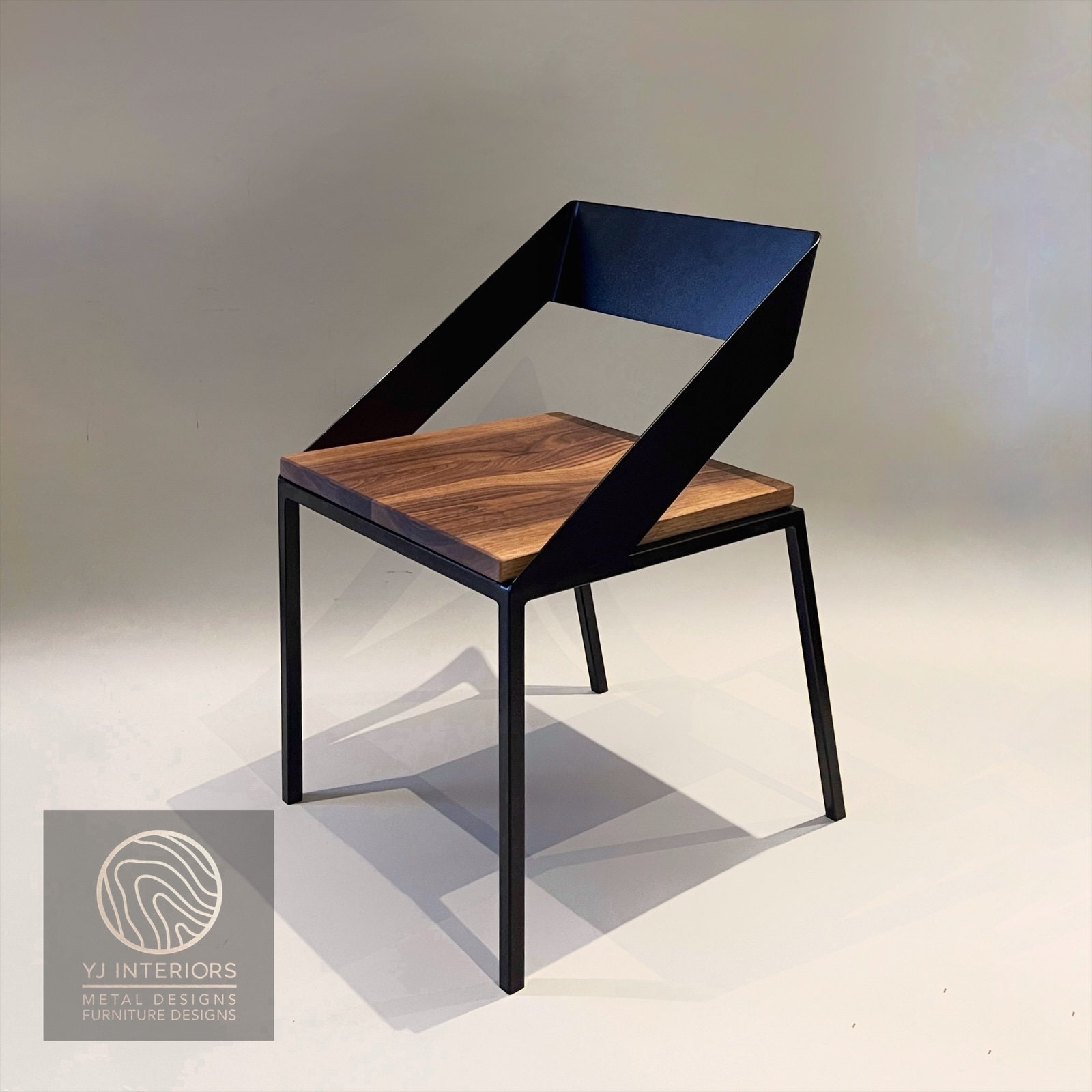 Handcrafted Wood and Metal Frame Dining Chair model Name Emily Etsy