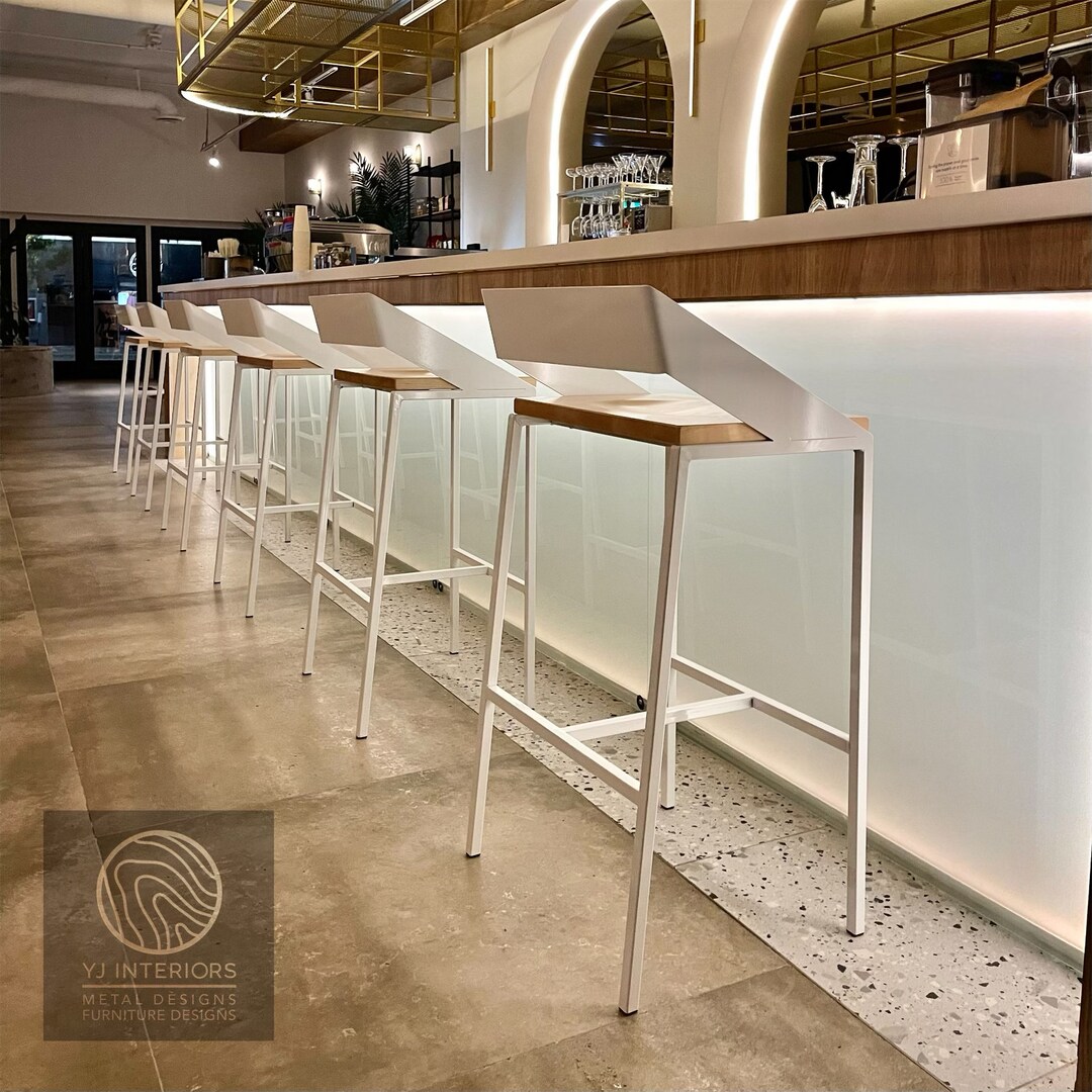 Emily Bar Chair – Handcrafted Wood and Metal Frame | Original Design by ...