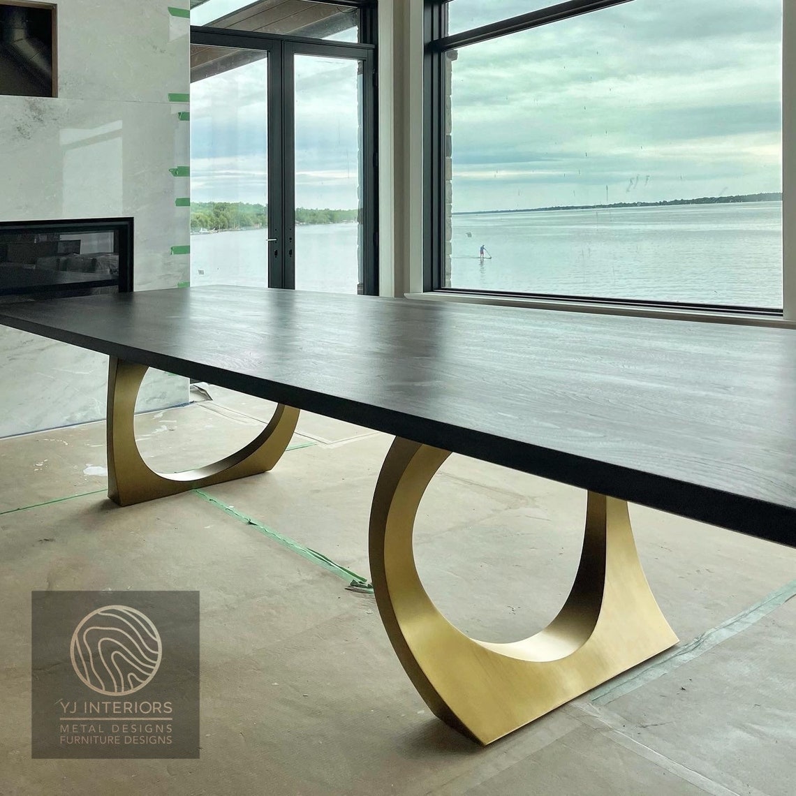 Charcoal Walnut Halo Dining Table - Etsy