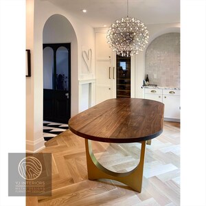 Racetrack Oval Walnut Tunnel Table - Etsy