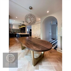 Racetrack Oval Walnut Tunnel Table - Etsy