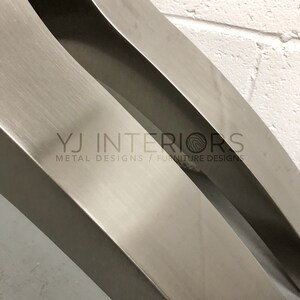 The Y Shape Wishbone Brushed Stainless Steel Silver Finish Metal Legs ...