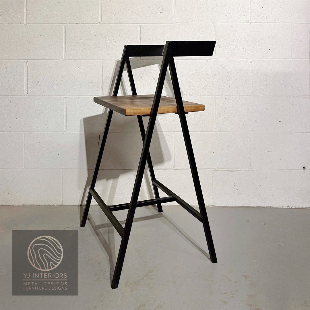 Handcrafted Wood and Metal Frame Bar Chair (model Name: Emily) - Etsy