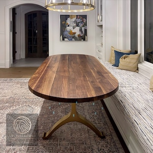Racetrack Oval Walnut Wishbone Table - Etsy