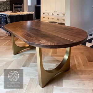 Racetrack Oval Walnut Tunnel Table - Etsy